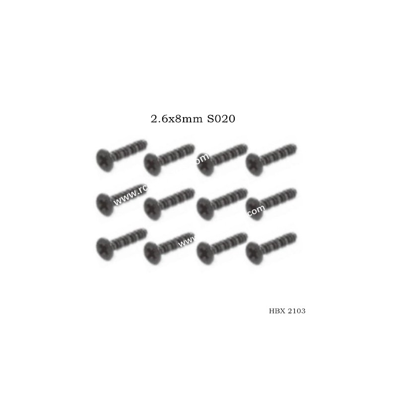 HBX 2103 RC Car Parts Screws BMHO2.5x14mm S028, Pan Head Mechanical